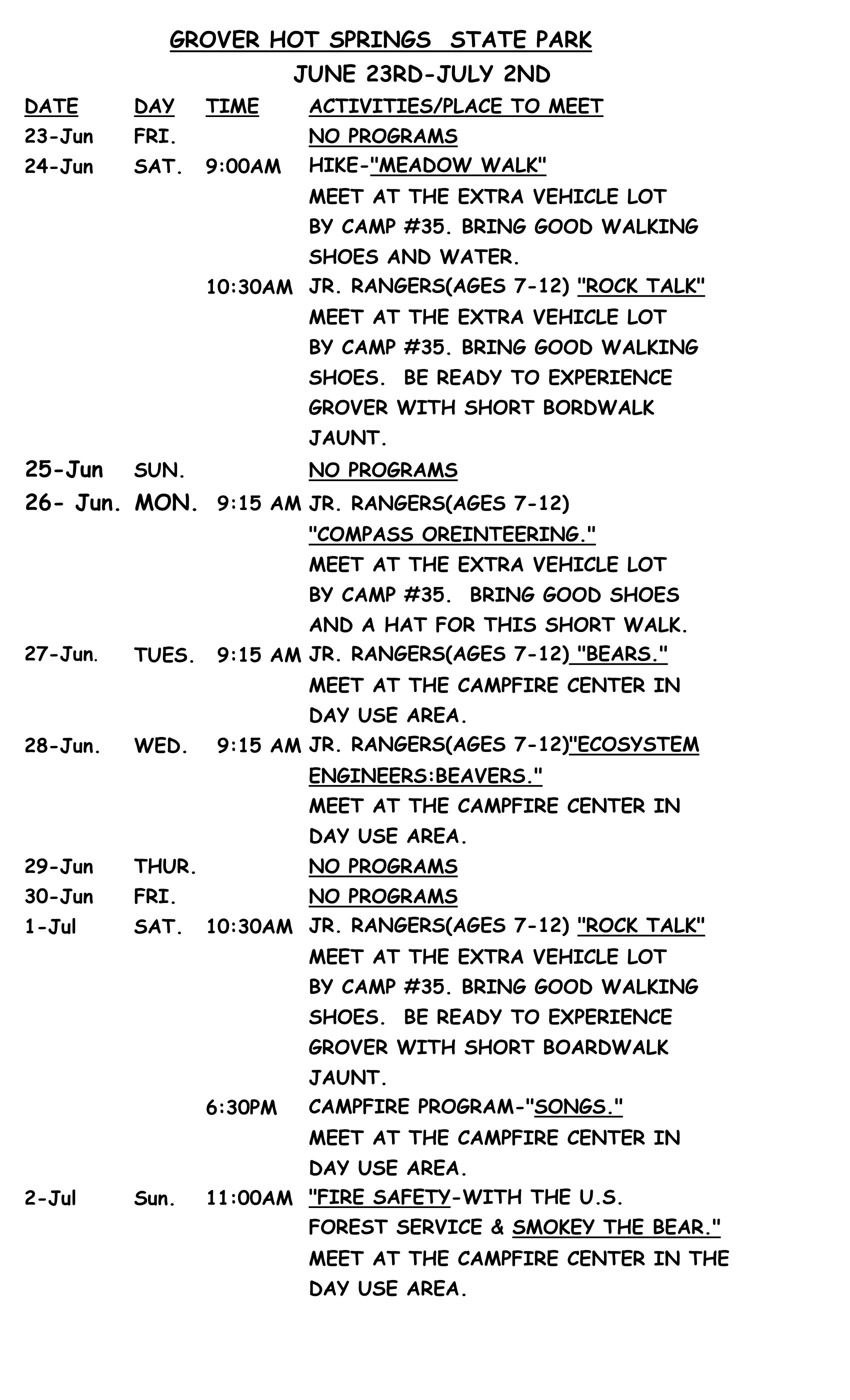 Grover Hot Springs SP